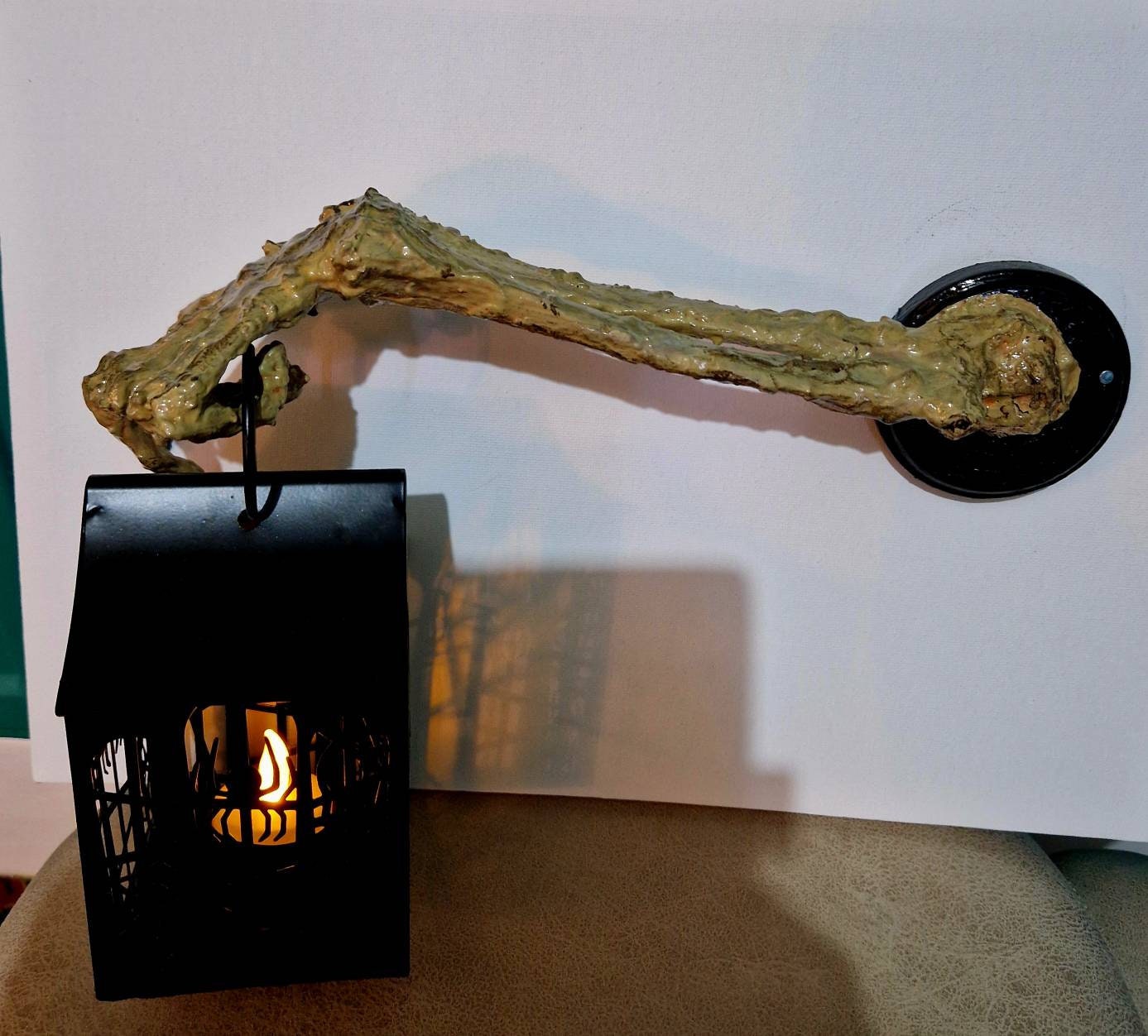 Skeleton Arm Holding Lantern Wall Mounted Candle Holder - Etsy