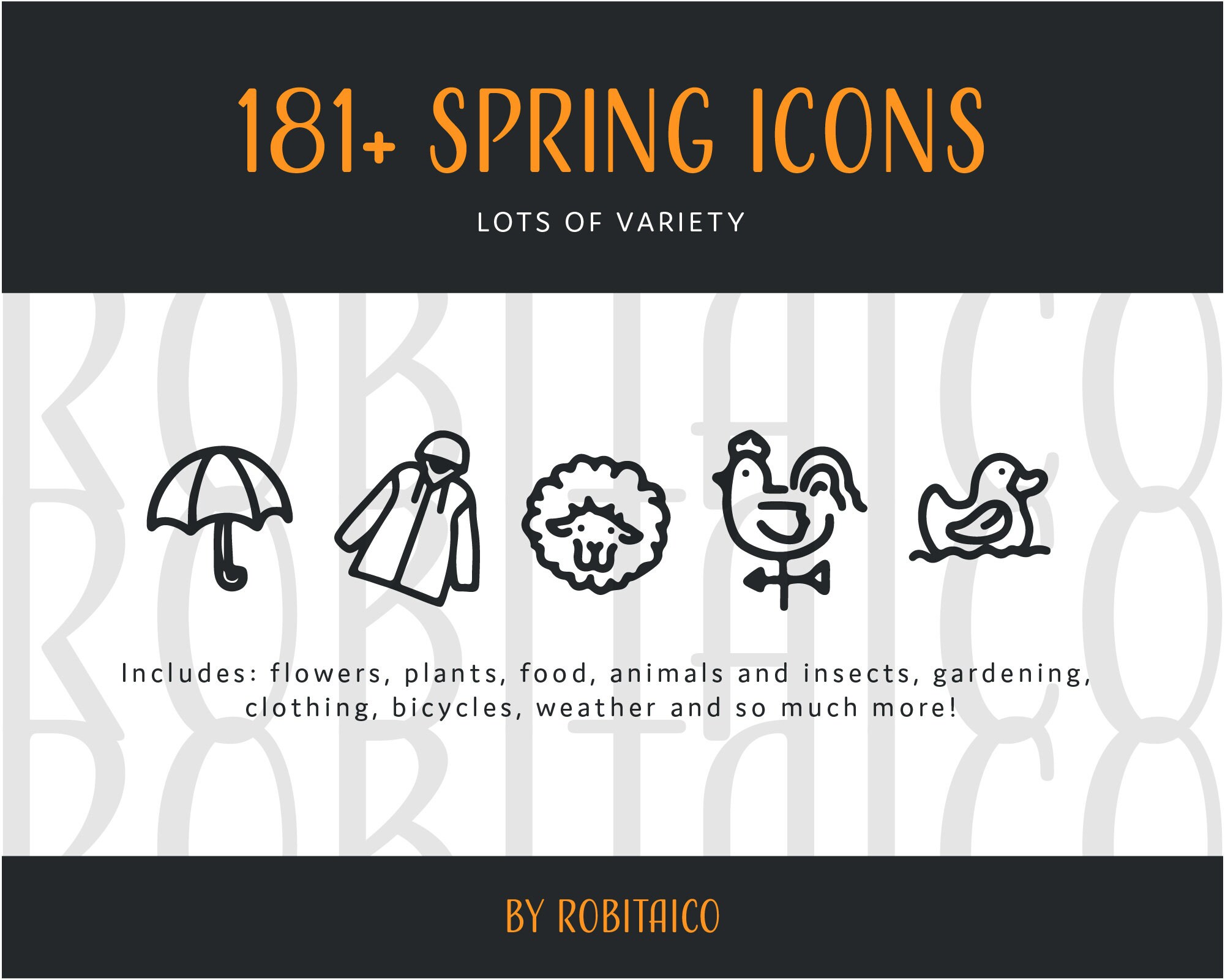 181+ Spring Clipart Icons – Hand Drawn, Flowers, Gardening, Plants ...