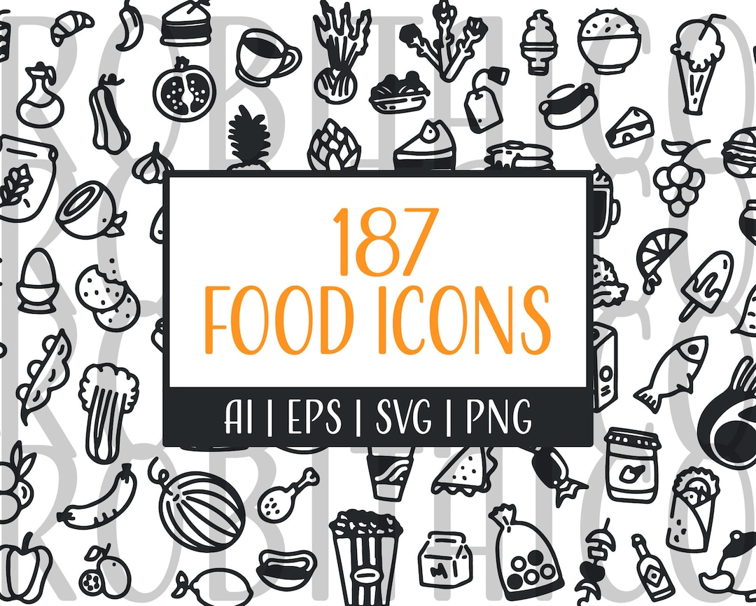 187 Food Icons – Hand Drawn, Clipart, Foodie Icons, Food Blogger, Food ...