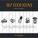 187 Food Icons – Hand Drawn, Clipart, Foodie Icons, Food Blogger, Food ...