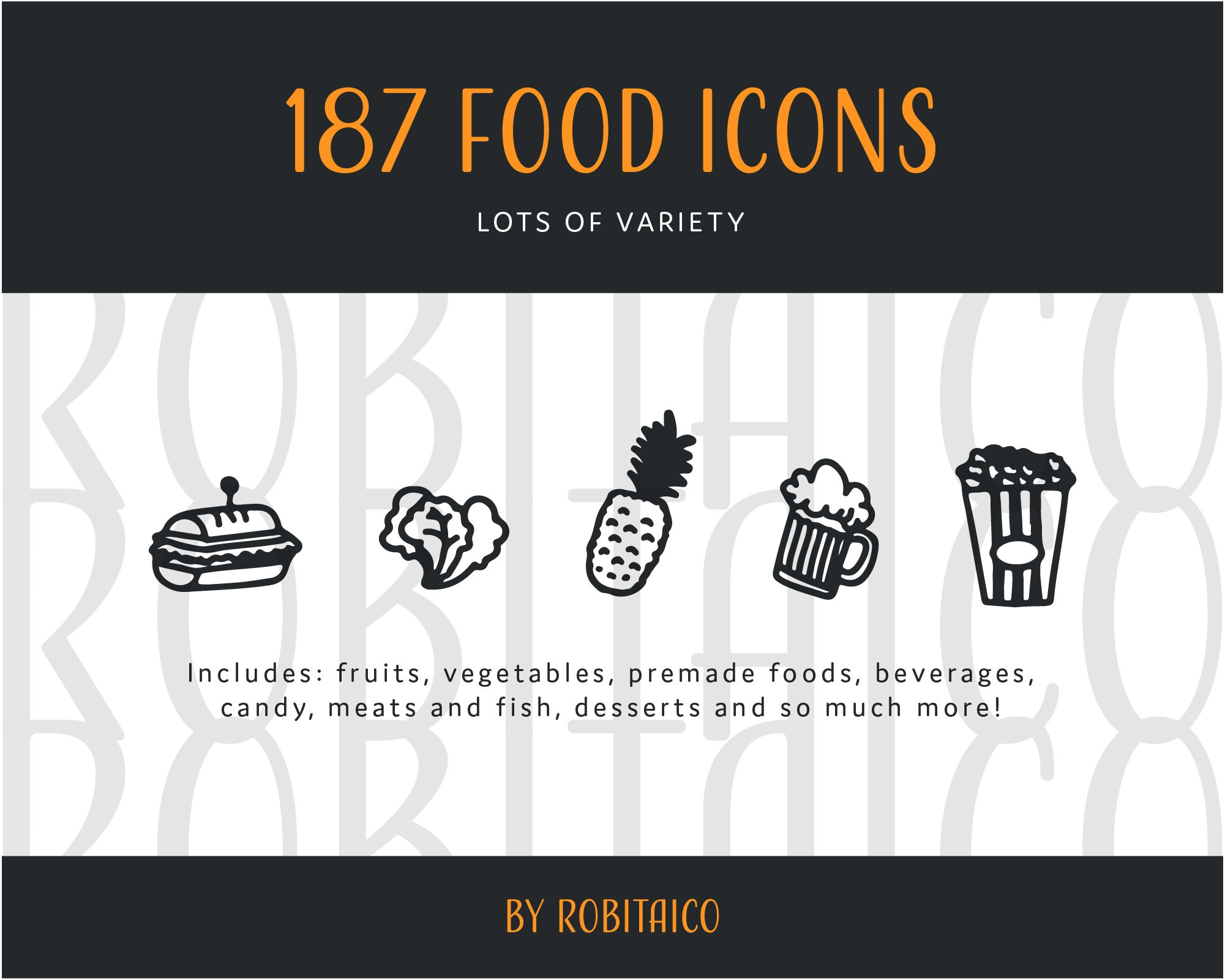 187 Food Icons – Hand Drawn, Clipart, Foodie Icons, Food Blogger, Food ...