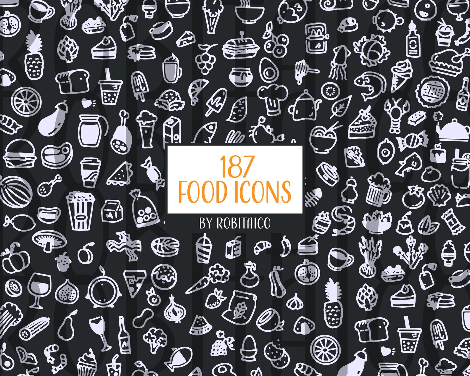 187 Food Icons Hand Drawn, Clipart, Foodie Icons, Food Blogger, Food ...