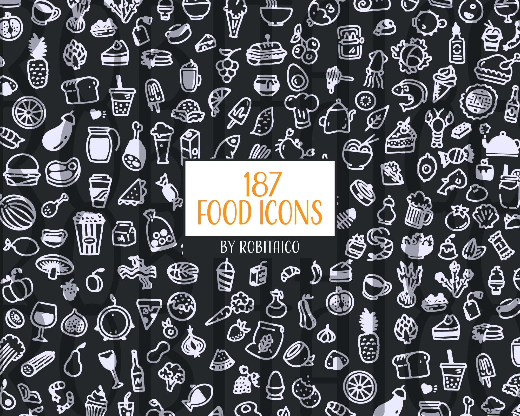 187 Food Icons – Hand Drawn, Clipart, Foodie Icons, Food Blogger, Food ...