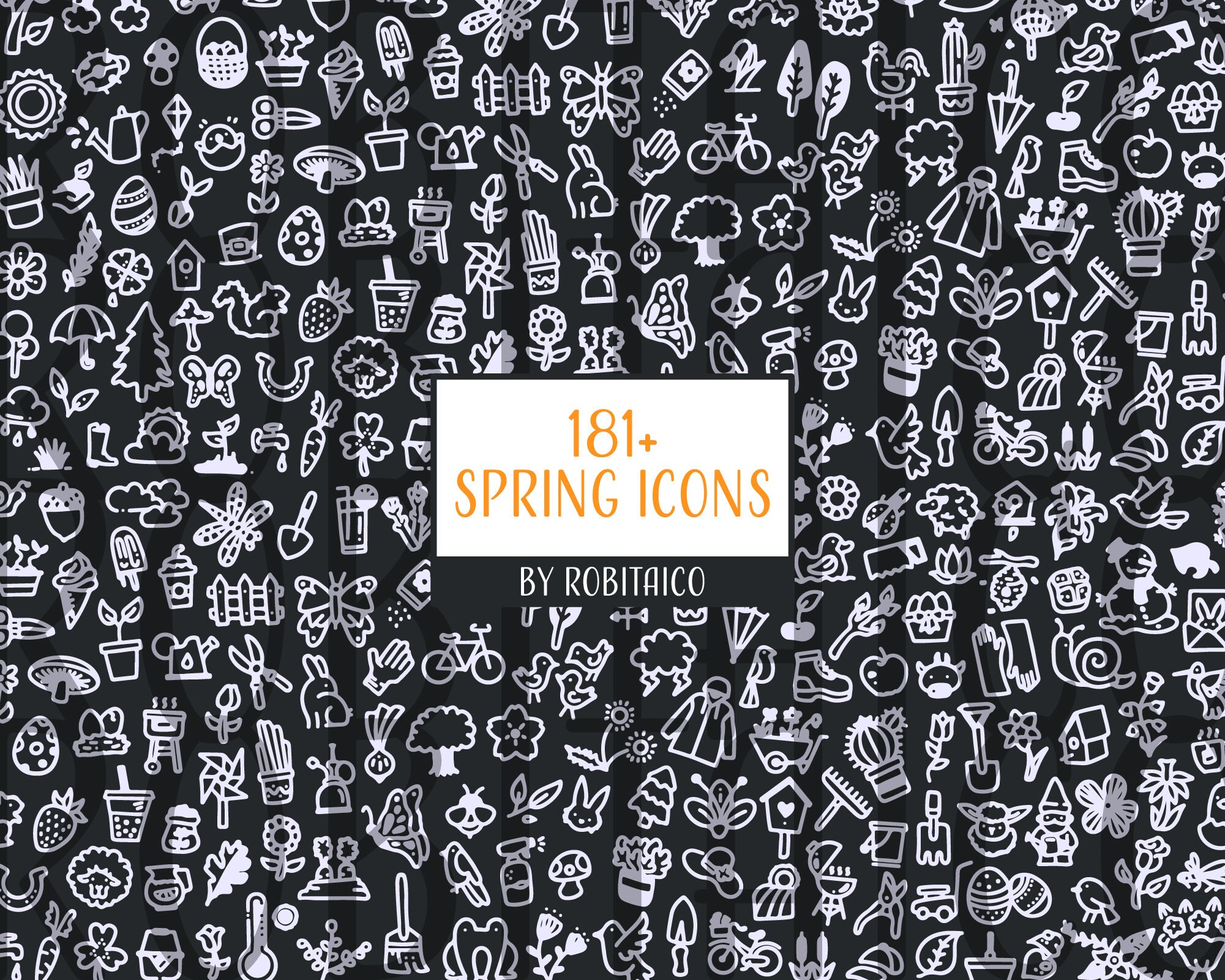 181+ Spring Clipart Icons – Hand Drawn, Flowers, Gardening, Plants ...