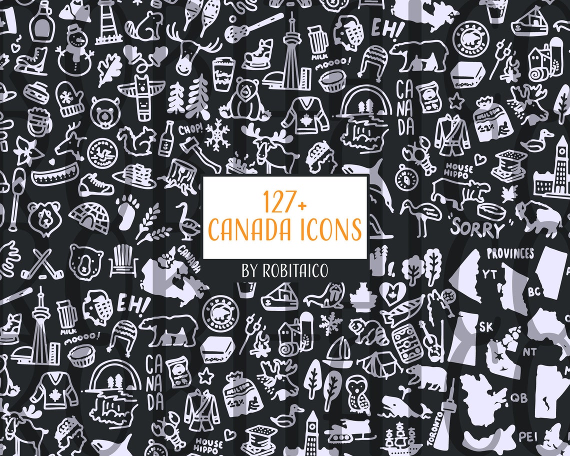 127+ Canadian Clipart Icons – Hand Drawn, Canada Theme Icon, Canadiana ...