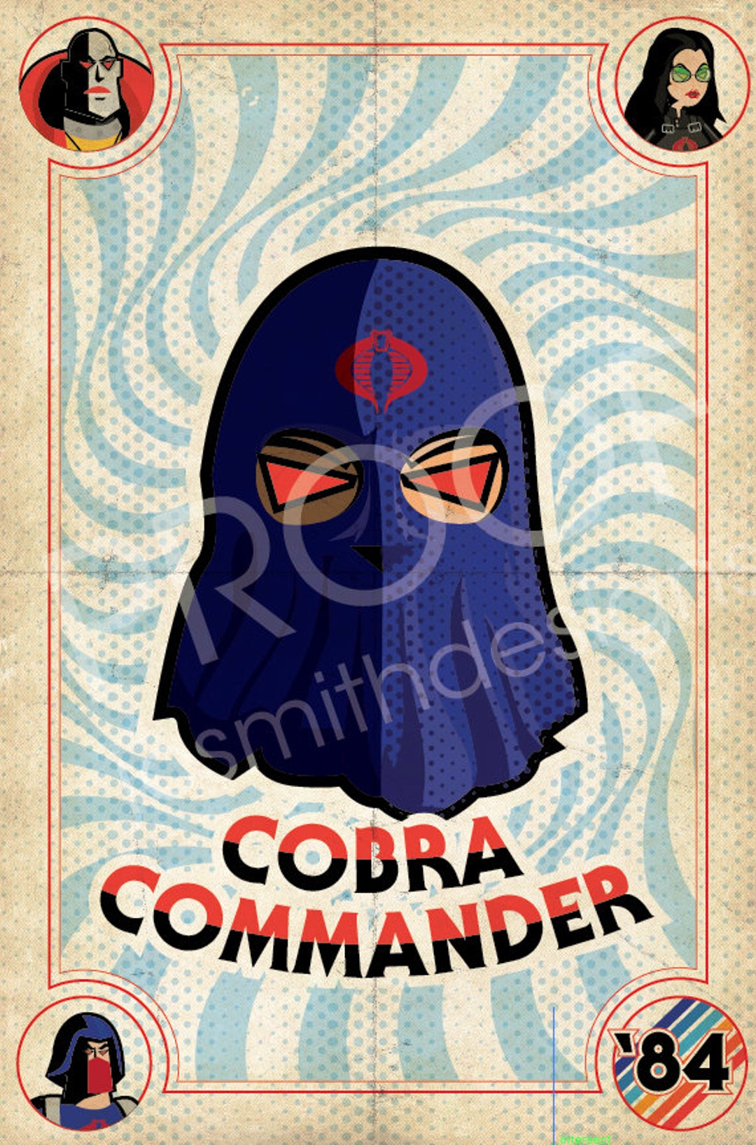 COBRA COMMANDER 8x12 Poster - GI Joe - 1982-1986 Hooded - Etsy
