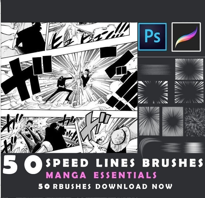Speed Lines Photoshop Brushes