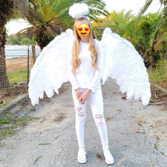 White Movable Angel Wings Cosplay Halloween Mechanical - Etsy