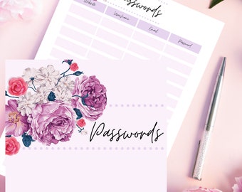 Pink Password Tracker - Etsy