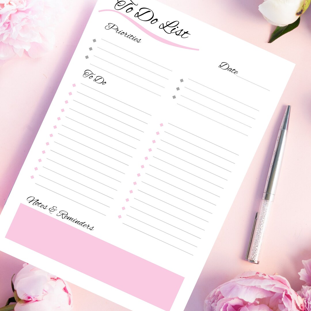 Printable to Do List, 6 Colours, Instant Download - Etsy