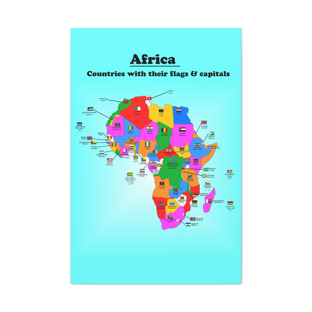 Cuadro de todos los Países Africanos con sus banderas y sus capitales ...
