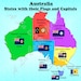 Digital Map of Australia States, Territories With Their Flags and Their ...