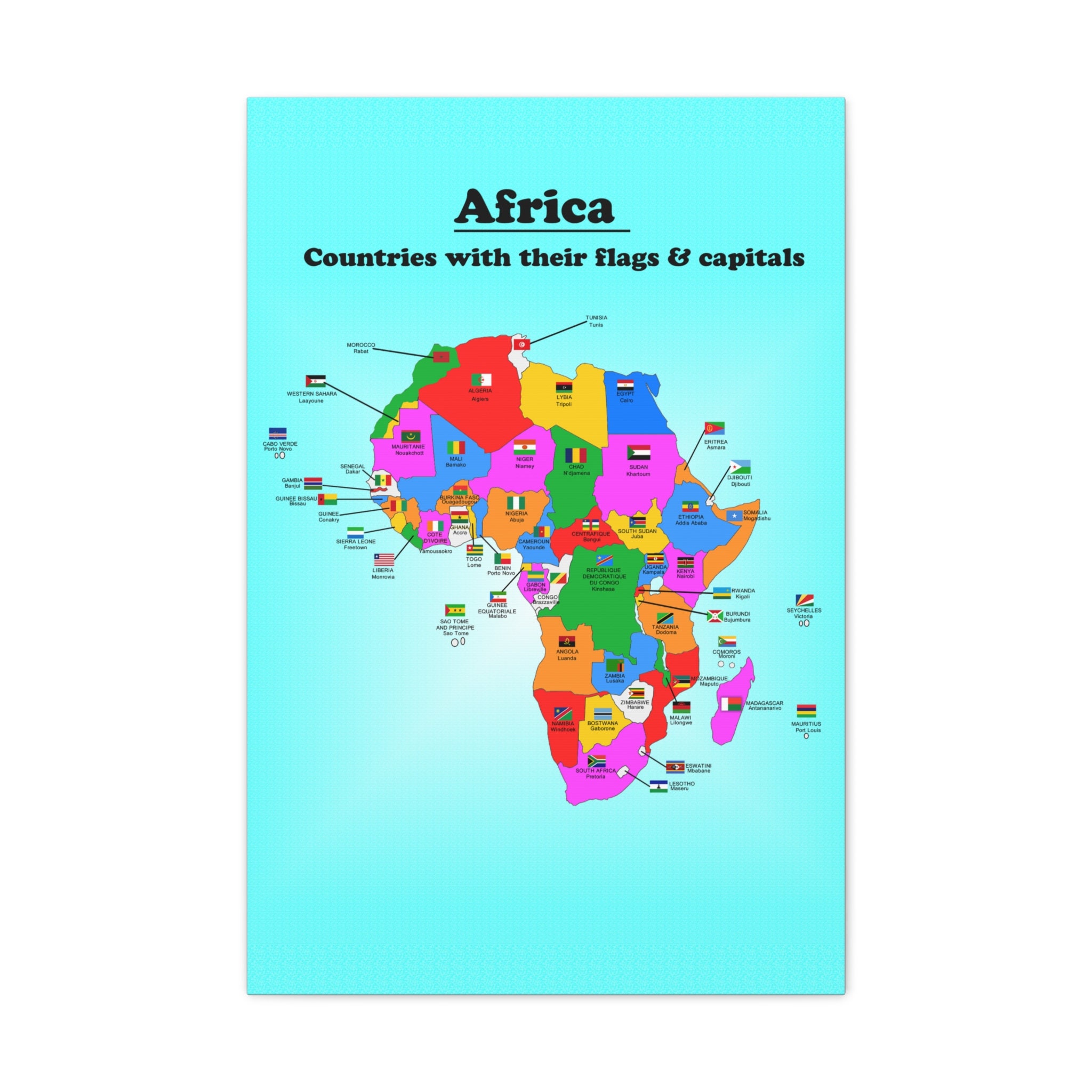 African Map With Countries And Capitals List Of East African Countries