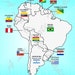 Digital Map of All South American Countries With Their Flags and Their ...