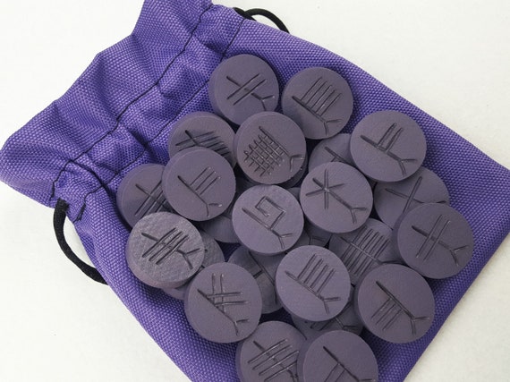 Purple Ogham Set Gift Set Ogham Set With Bag Divination - Etsy