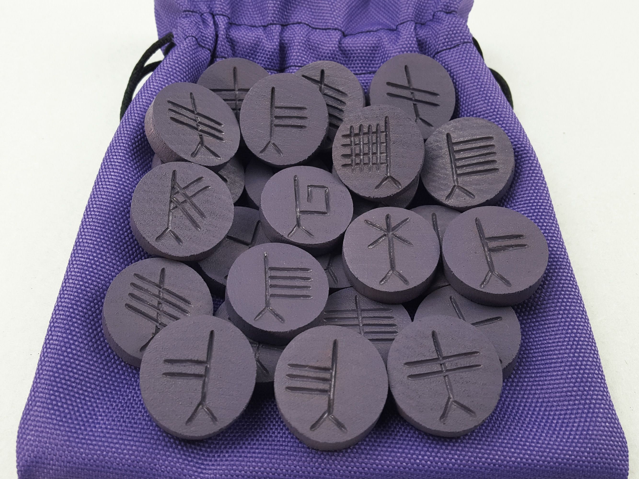 Purple Ogham Set Gift Set Ogham Set With Bag Divination - Etsy