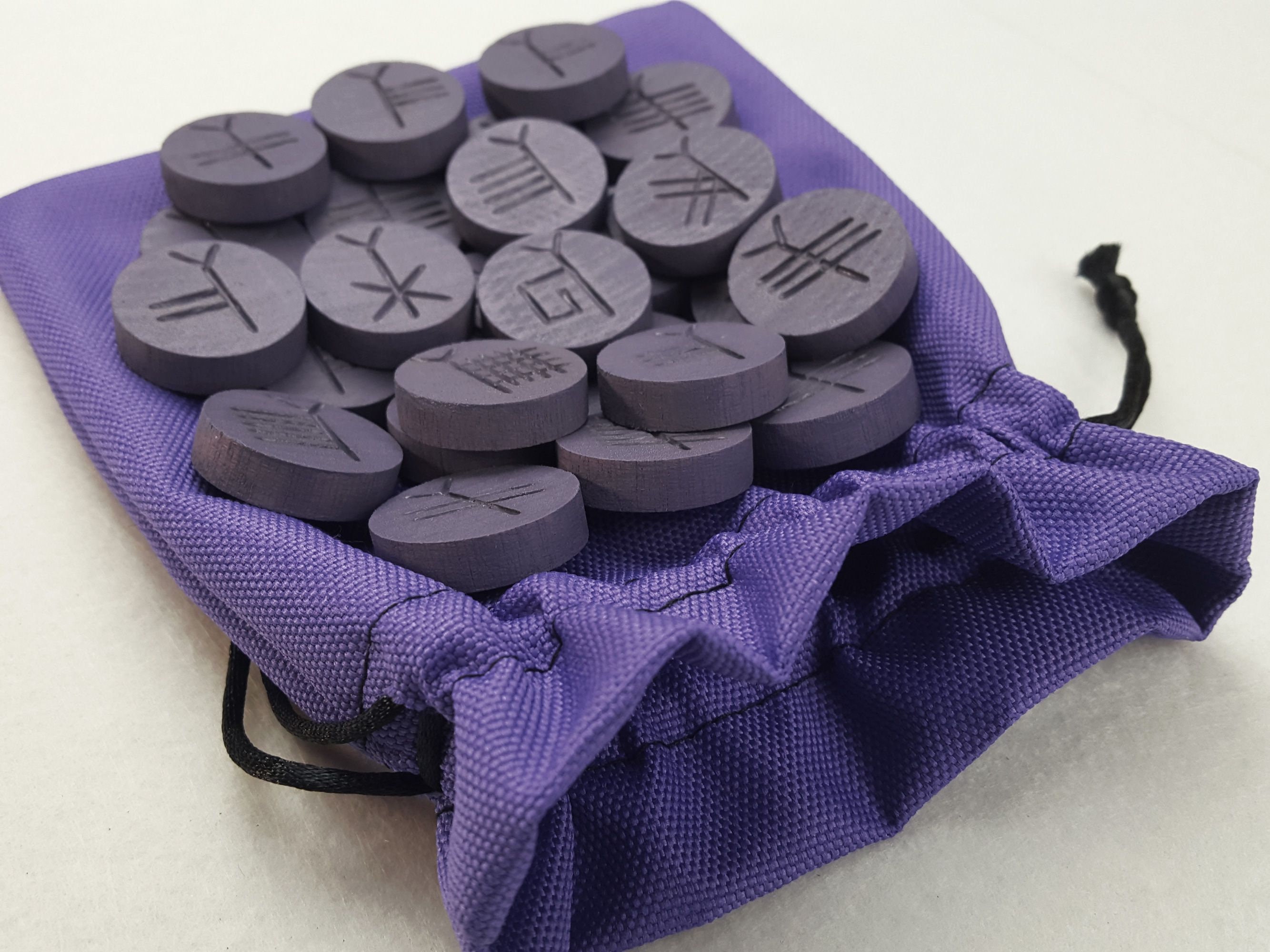 Purple Ogham Set Gift Set Ogham Set With Bag Divination - Etsy