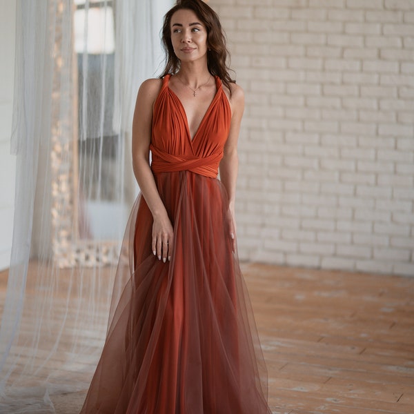 Rust Bridesmaid Dress - Etsy