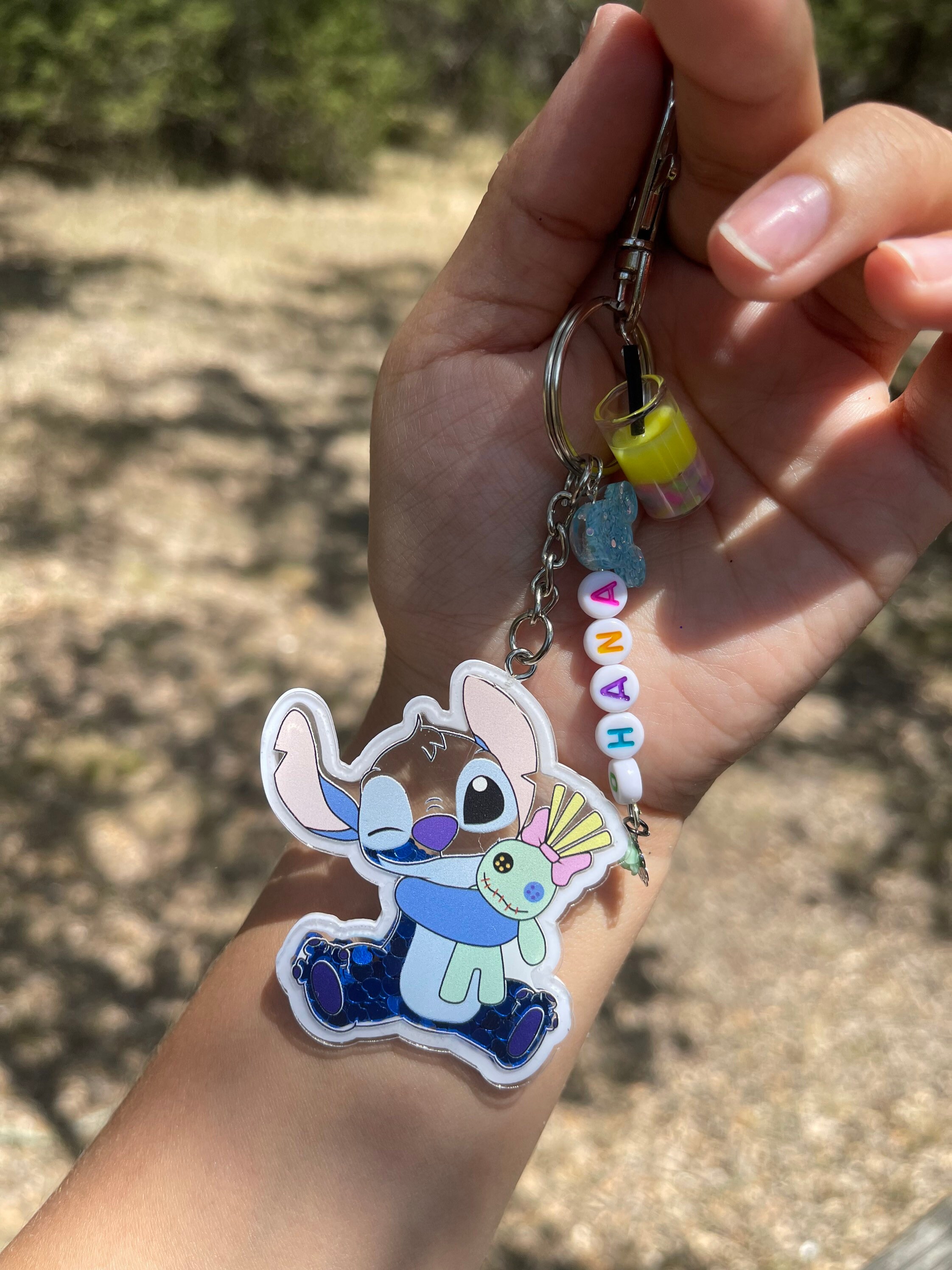Disney Stitch Shaker Keychain With Handmade ohana and Drink Charm - Etsy