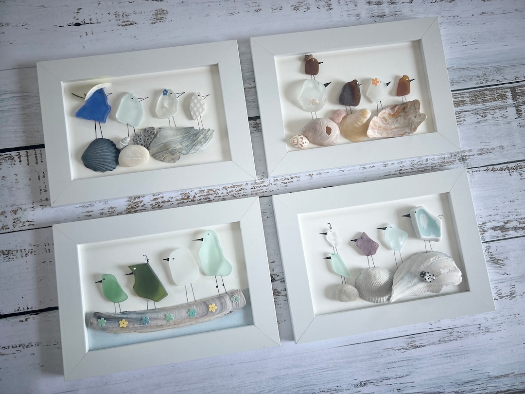 Framed Sea Glass Art - Etsy