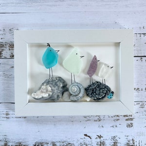 Framed Sea Glass Art - Etsy