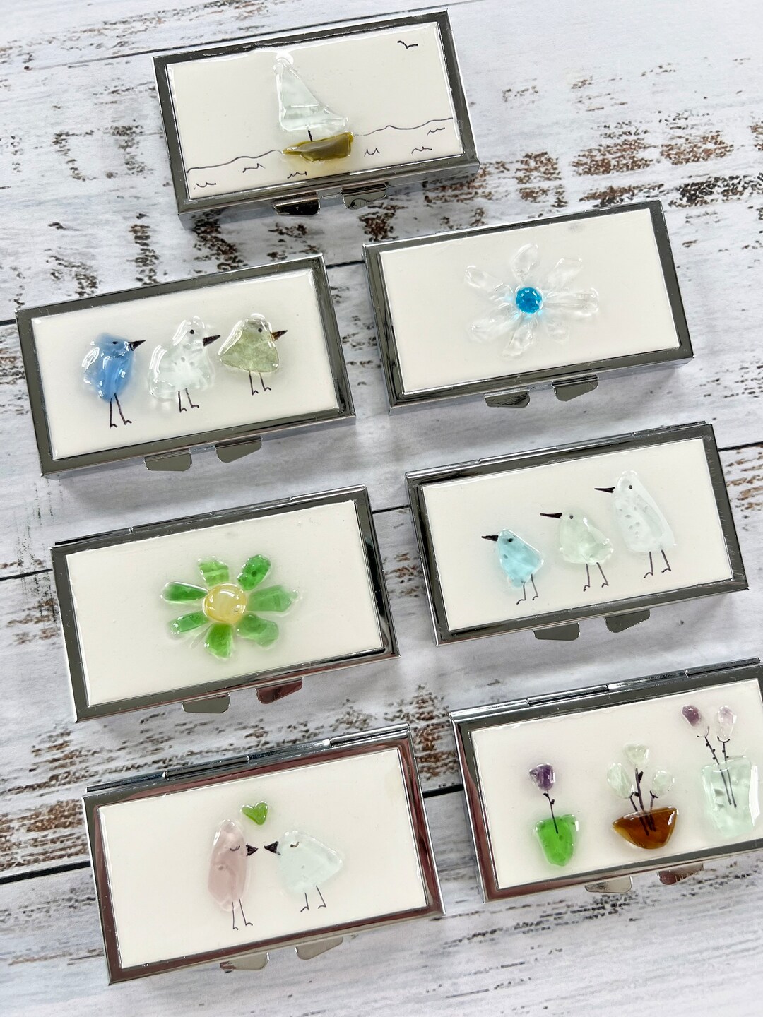 Sea Glass Pill Box-sale - Etsy