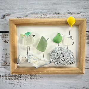 Framed Sea Glass Art - Etsy