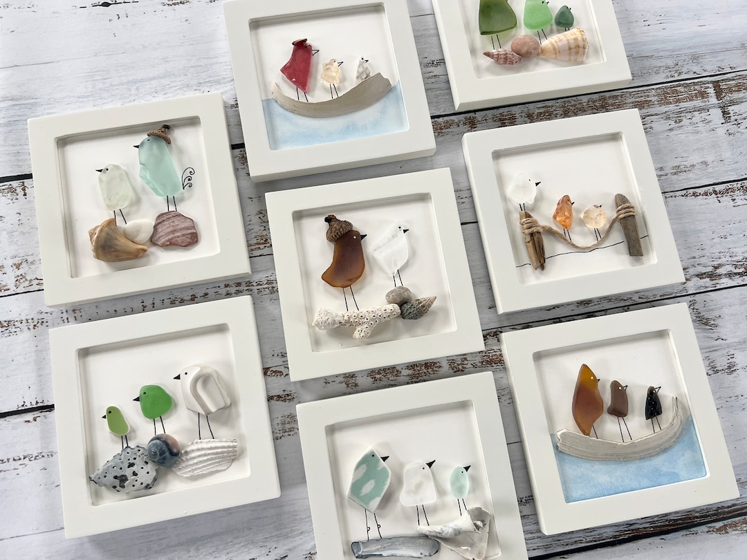 Framed Sea Glass Art - Etsy