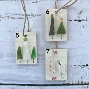 Christmas Sea Glass Ornament and Gift Tag - Etsy