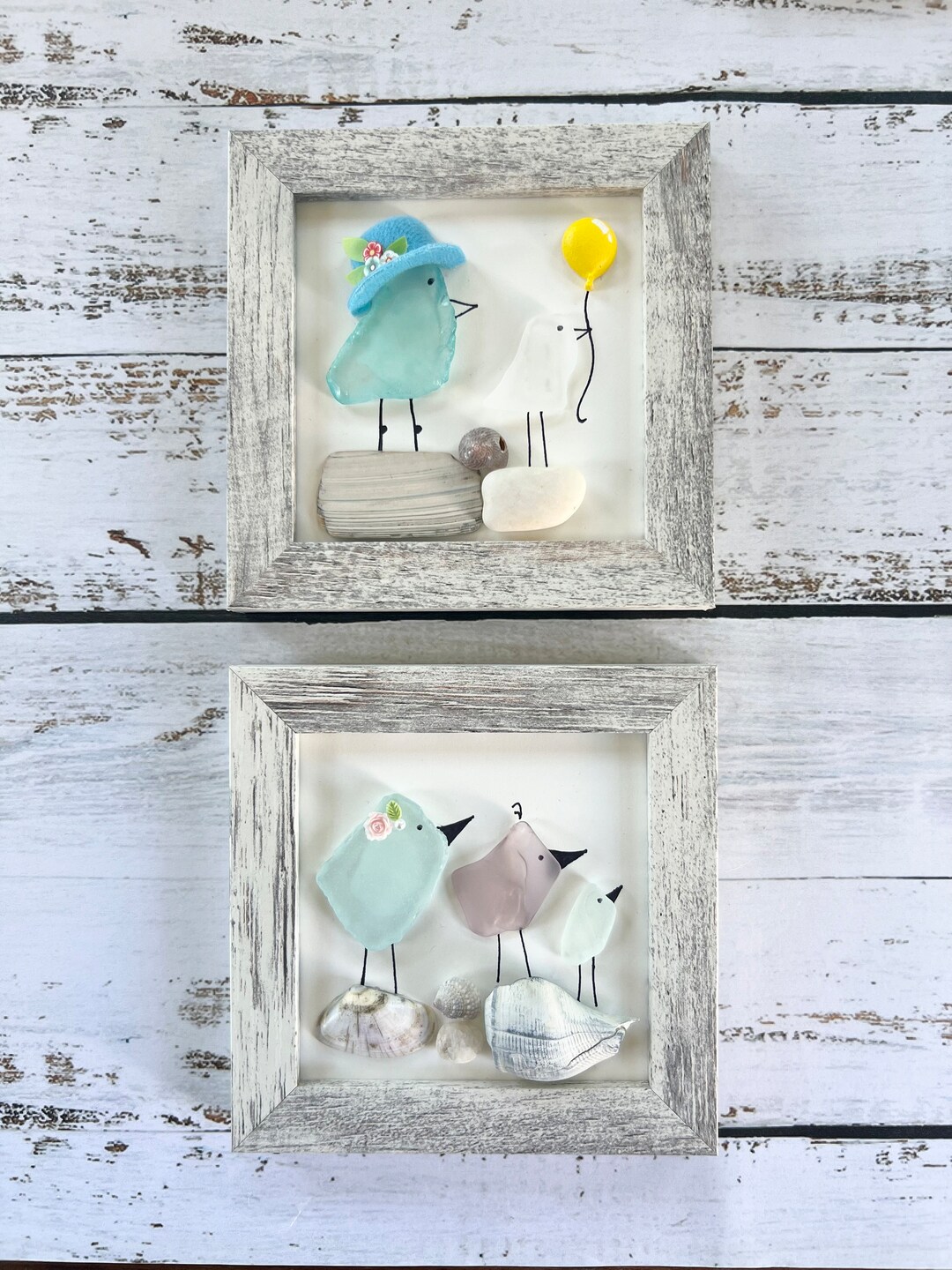 Framed Sea Glass Art - Etsy