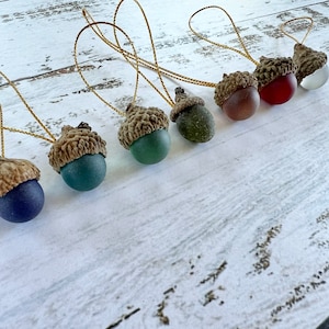 Holiday Sea Glass Acorn Ornament - Etsy
