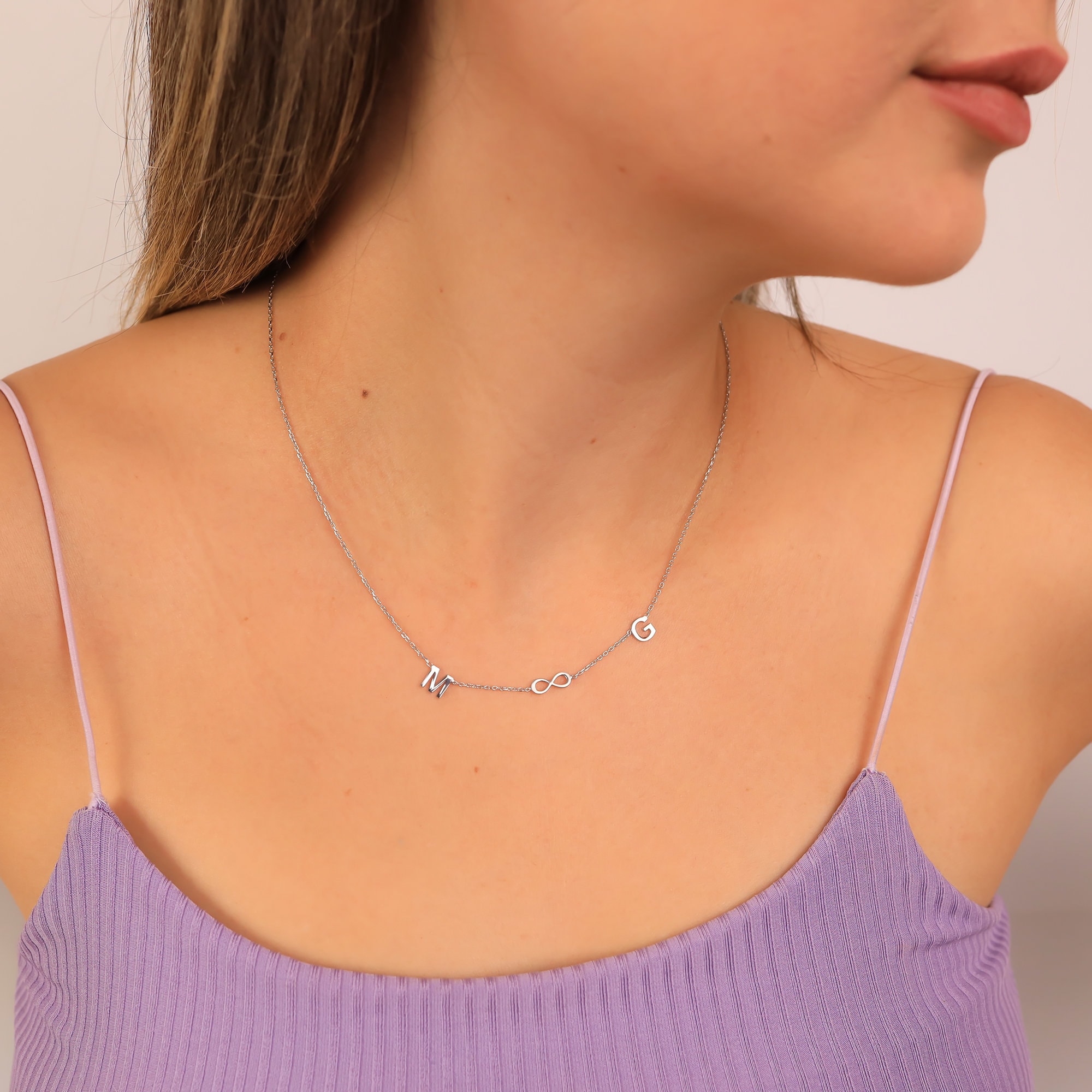 Initial Name Necklace With Symbols and Letterscustom Letter - Etsy