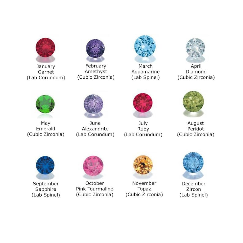 Initial Name Necklace With Gem Stone Family Birthstone - Etsy