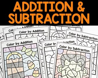 Halloween Color by Numbers Worksheets for Kindergarten-1st Grade ...