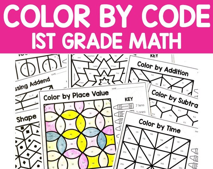 1st Grade Math Color by Code: Abstract Edition Addition Subtraction ...