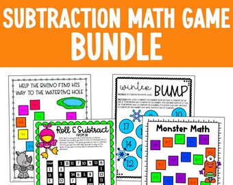 Subtraction From 20 Board Games, Printable Math Games for Centers ...