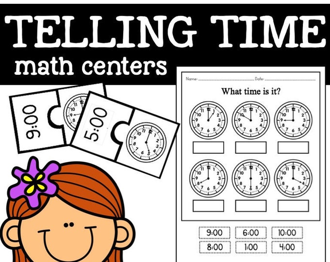 Telling Time Worksheet Packet, First Grade Math Practice Pages, Clocks ...