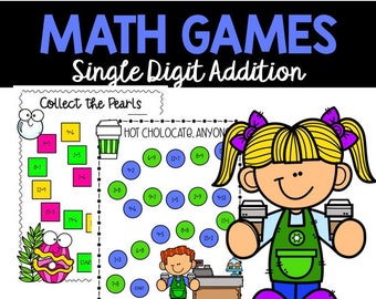 Addition to 20 Board Games Printable Math Games for Centers | Etsy