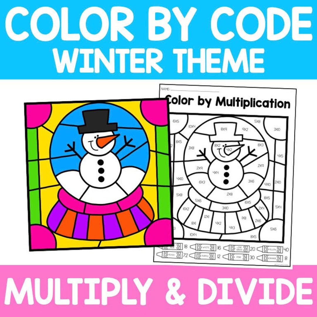 Multiplication & Division Color by Code: Winter Edition - Etsy
