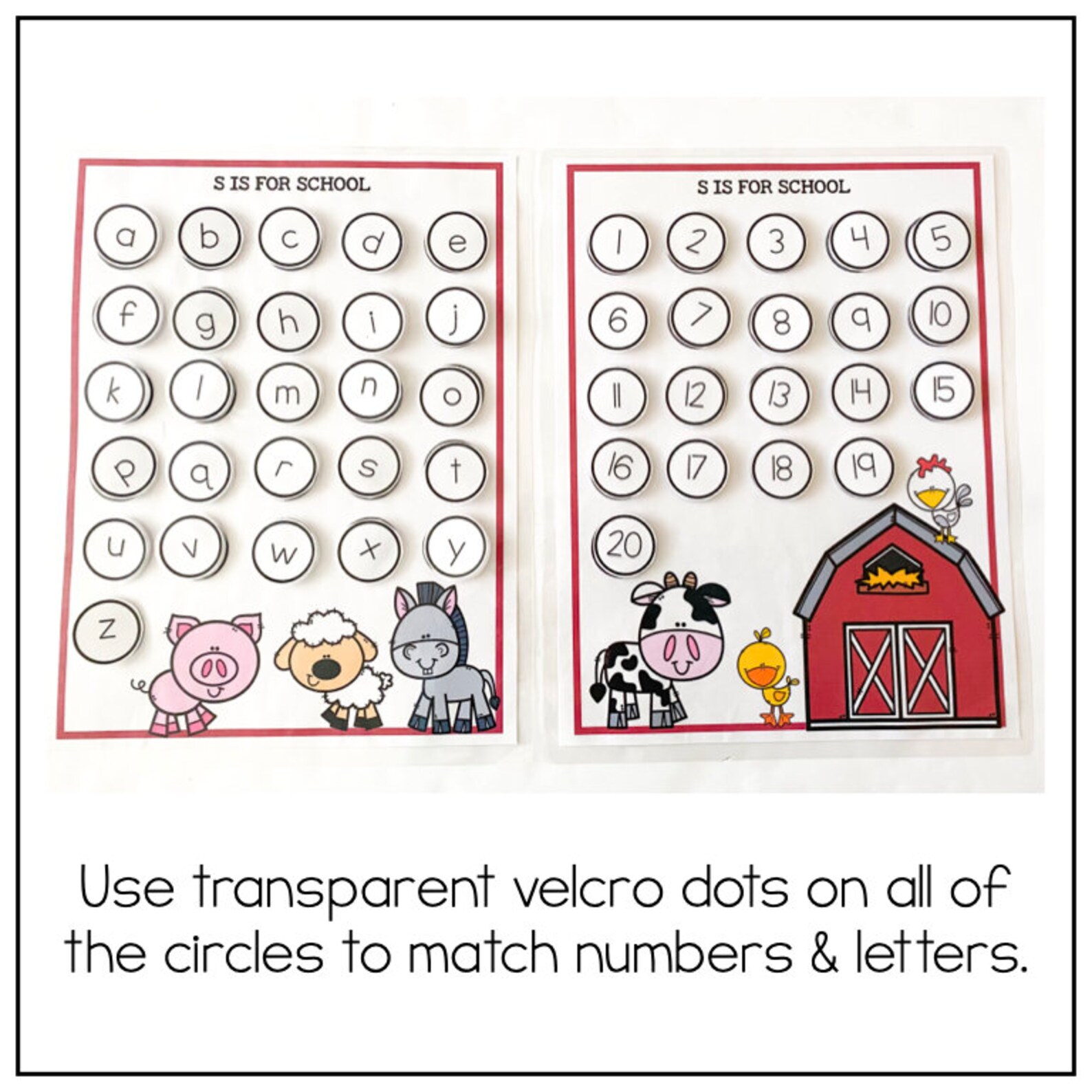 Farm Animal Letter & Number Matching Games, Printable PDF Activities ...