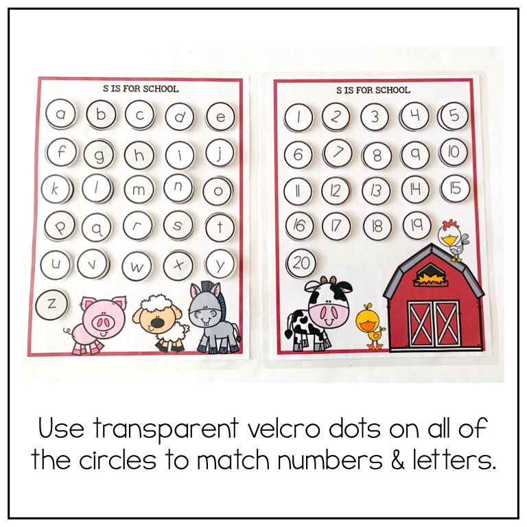 Farm Animal Letter & Number Matching Games, Printable PDF Activities ...
