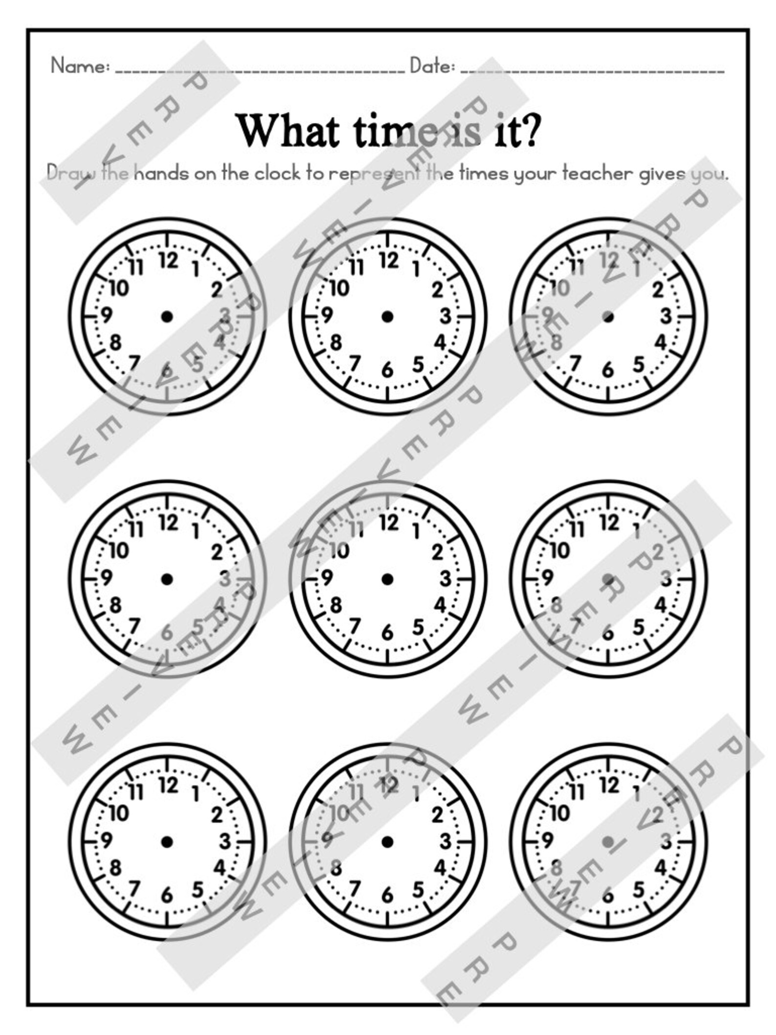 Telling Time Worksheet Packet First Grade Math Practice - Etsy