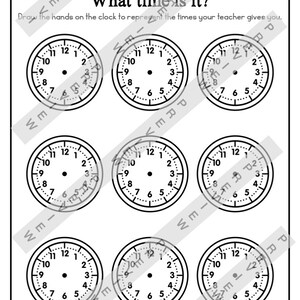 Telling Time Worksheet Packet First Grade Math Practice - Etsy