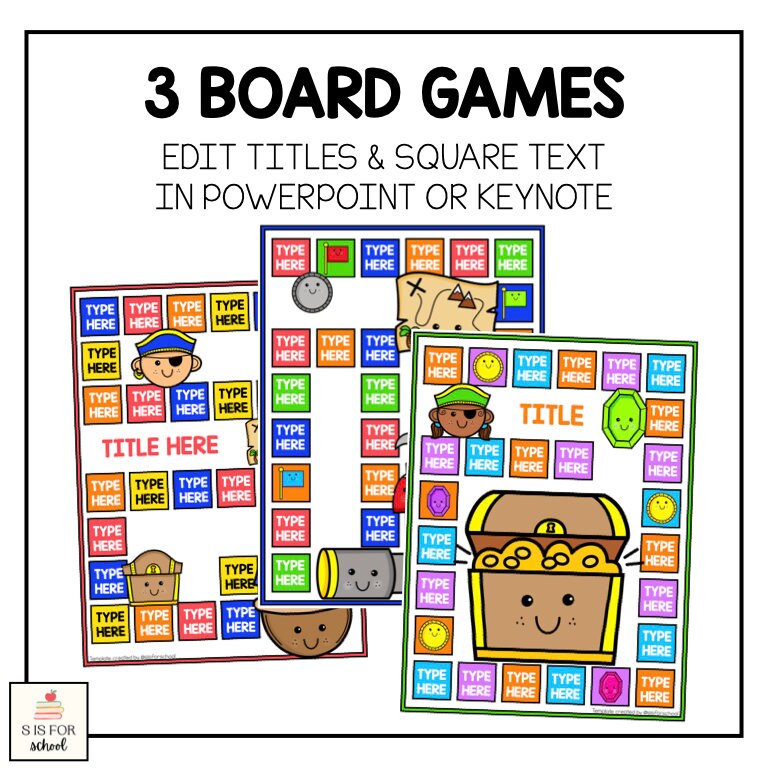 6 Editable Pirate Board Games Any Elementary Grade/subject, Homeschool ...