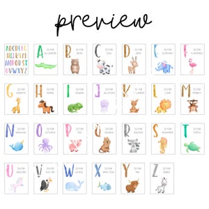 Alphabet Classroom Posters Digital Download, Watercolor Letter ...