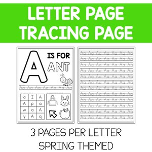 Spring Alphabet Color & Learn Book, Homeschool Summer Letter Practice ...