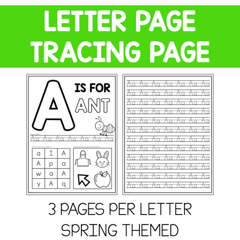 Spring Alphabet Color & Learn Book, Homeschool Summer Letter Practice ...