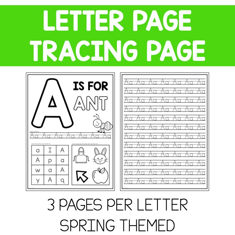 Spring Alphabet Color & Learn Book, Homeschool Summer Letter Practice ...