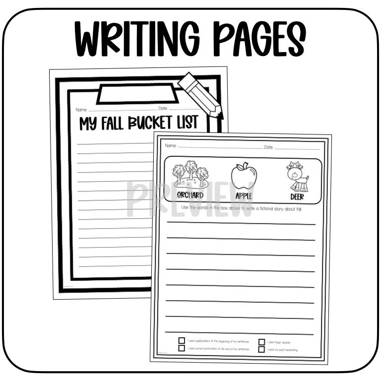 50 Page Fall Early Finisher Worksheet Packet, Math & Language Arts ...