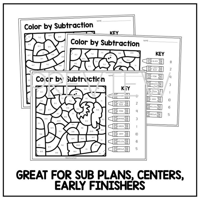 Addition & Subtraction Color by Code: Western Edition - Etsy